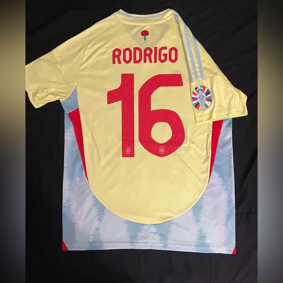 adidas | Shirts | Rodrigo Spain Away Jersey 224 Euro Yellow Rodri 6 ...